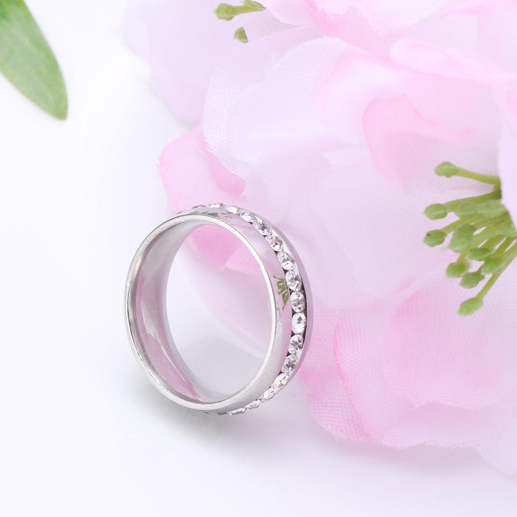 Buy 1 PC Stylish Simple Finger Ring Silver Beautiful Crystal Diamond ...