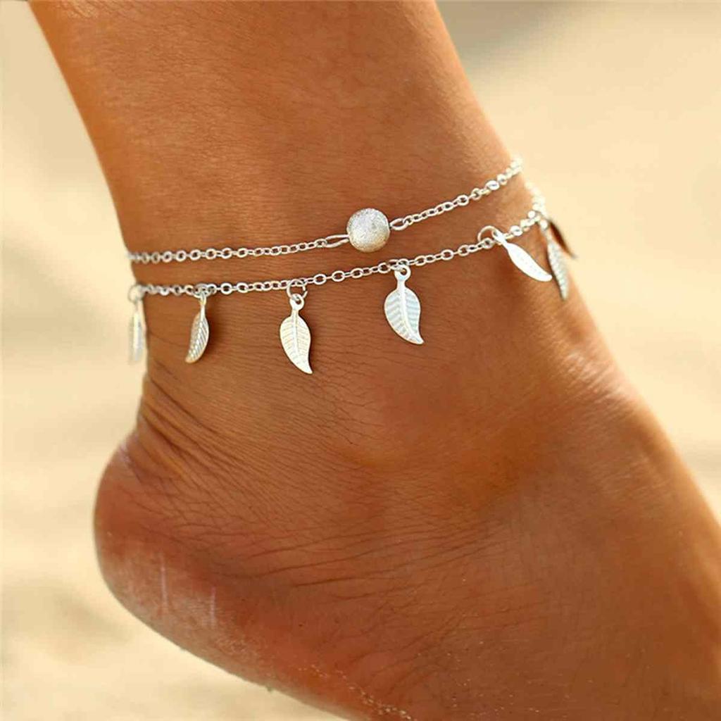 Buy Practical Foot Chain Anklets Leaves Tassel Anklet Bracelet Boho ...