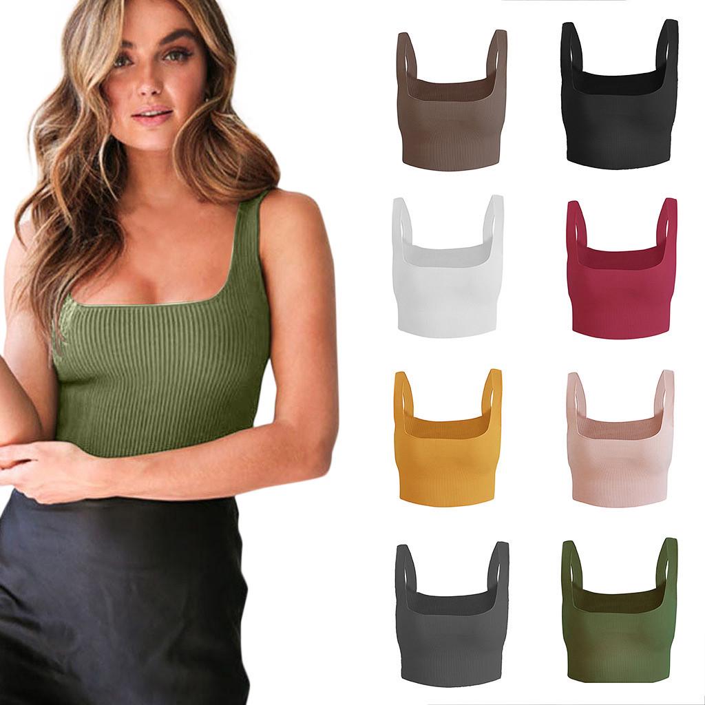 Buy Women Sexy Camisole Tank Solid Short T-Shirt Tops Blouse at ...