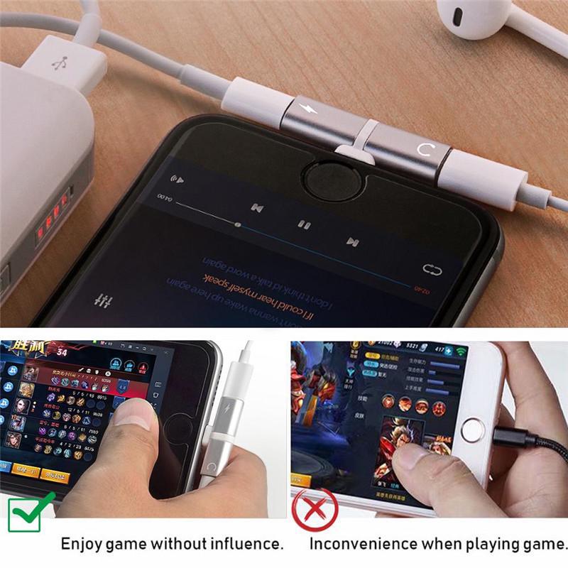 Buy 2 In1 Audio Jack Adapter for Apple Iphone 7 8 6Plus X XR XS Max ...