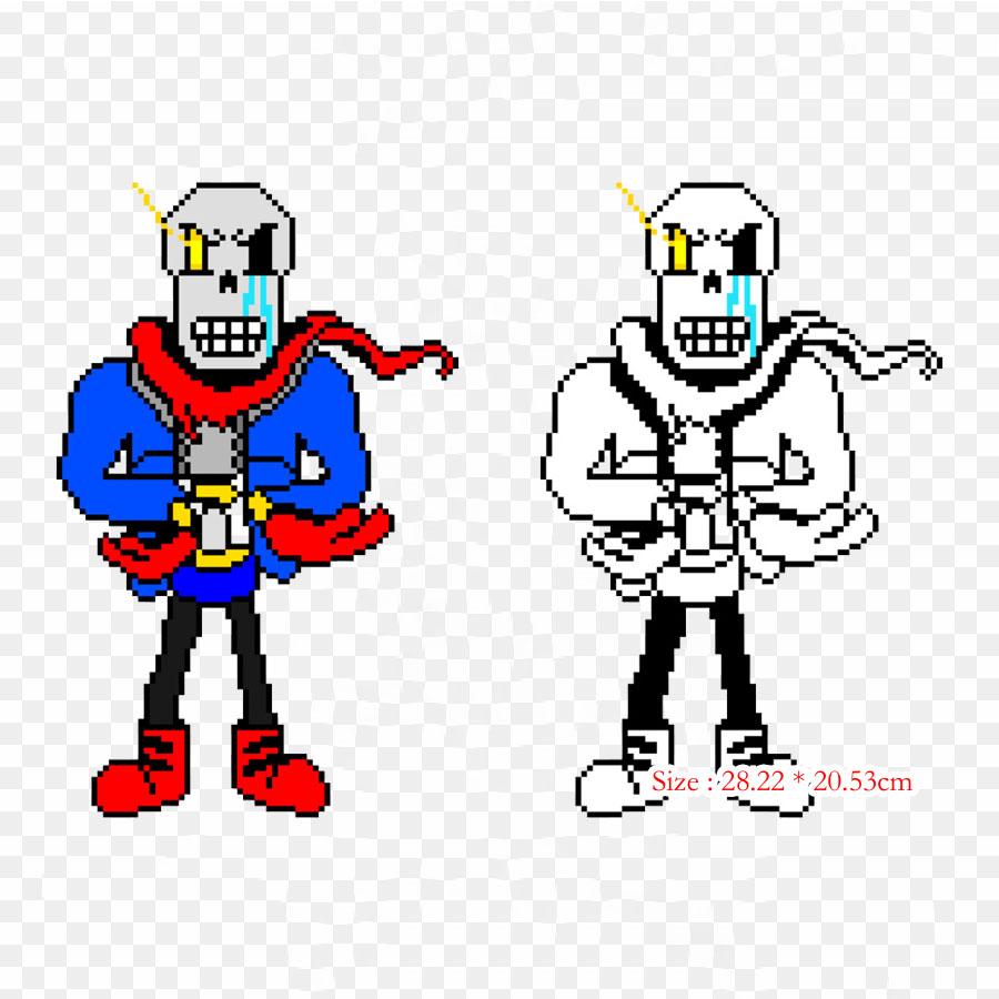 Buy Disbelief Papyrus Pixel Undertale Iron On Patches For DIY Heat ...