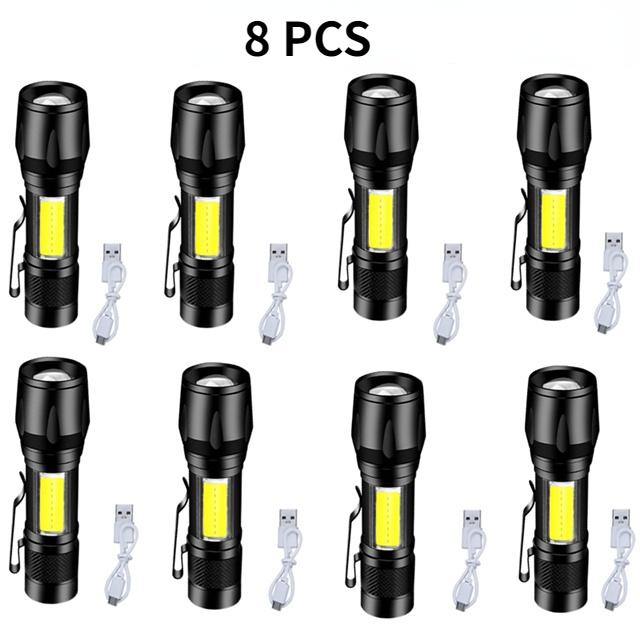 Cheap Portable mini LED flashlight, USB rechargeable zoom flashlight ...