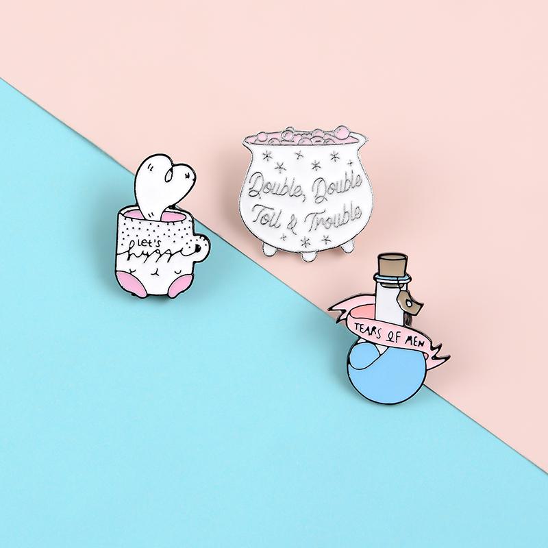 Buy Double Toil And Trouble Enamel Pin Halloween Magical School Potions Movie Jewelry Wizard ...