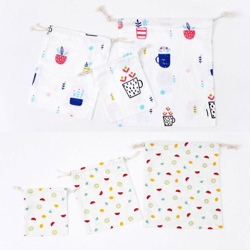 Buy Cotton Linen Drawstring Storage Bag Toy Shoes Laundry Organizer ...