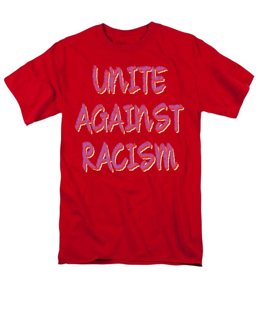 Buy Men Premium Cotton unite against racism Print Tees Funny Harajuku ...