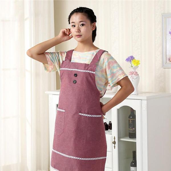 Buy Home Kitchen Cooking Pure Cotton Solid Color Strap Sleeveless ...