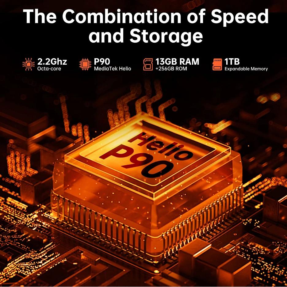 Oukitel WP22 Прочный смартфон 6.58 " FHD + 10000 мАч 8 ГБ + 256 ГБ Мобильные телефоны 48MP Helio ...