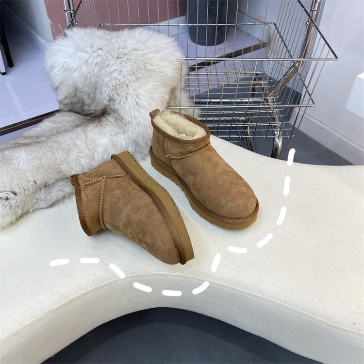 Buy Fur Integrated Snow Boots Women's 2021 Autumn Winter Zipper Short ...