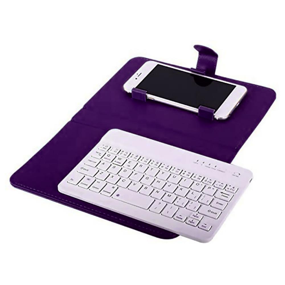 Buy Bluetooth-compatible Phone Keyboard Case PU Leather Wireless Keypad ...