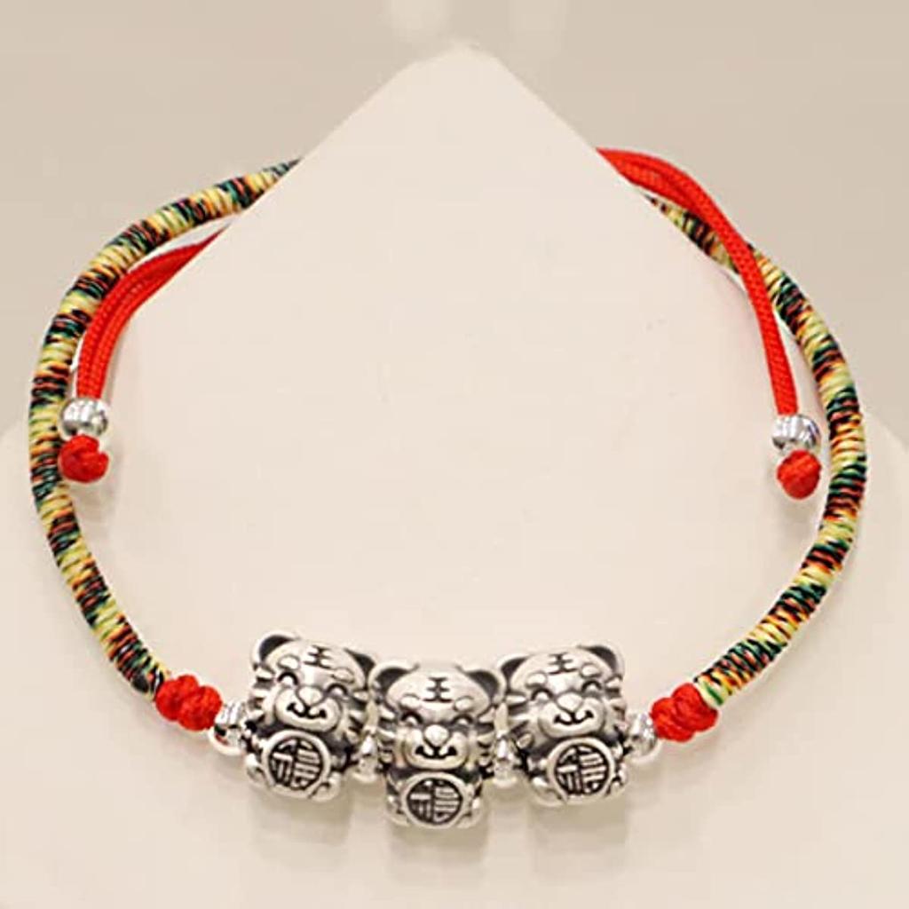 Buy Silver Tiger Red String Bracelet The Chinese Zodiac Bracelet Fate ...