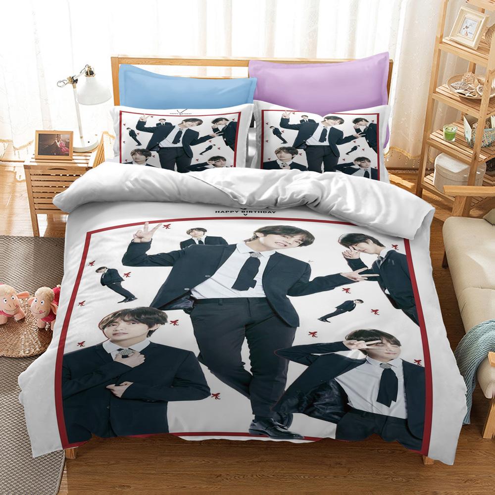 Buy Korean Style BTS Bedding Set Boys Team Kpop Duvet Cover Sets For ...