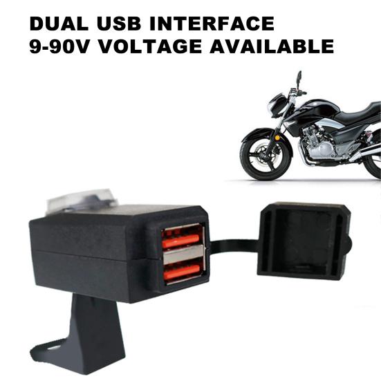 Buy Newest Universal Dual USB Ports Motorcycle Mount Phone Charger ...