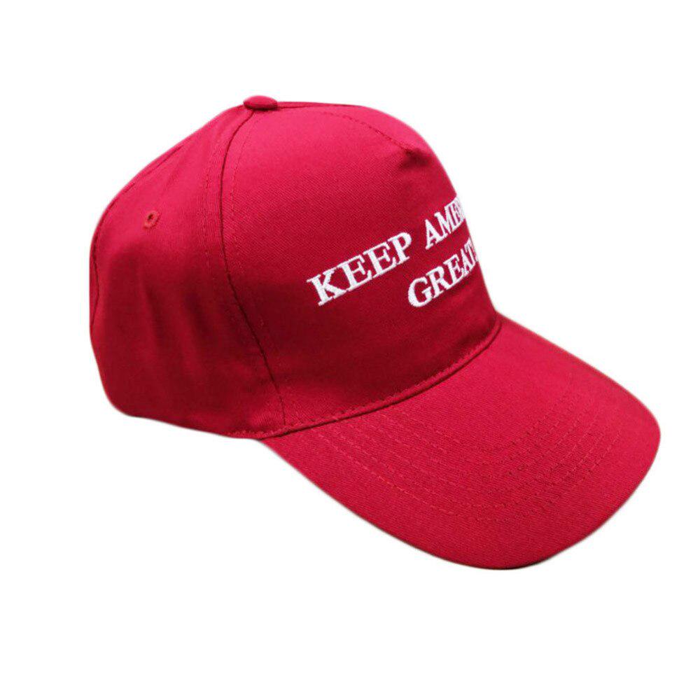 2020 Donald Trump Red Black Hat 3D Embroidery USA Flag Cap Cotton ...
