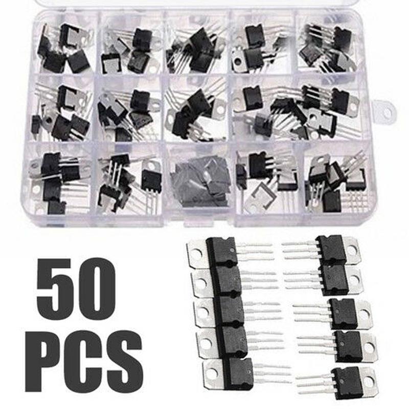 Buy 50pcs 10 Value Voltage Regulator Transistor Assortment Kit LM317T L7805 - L7824 at ...