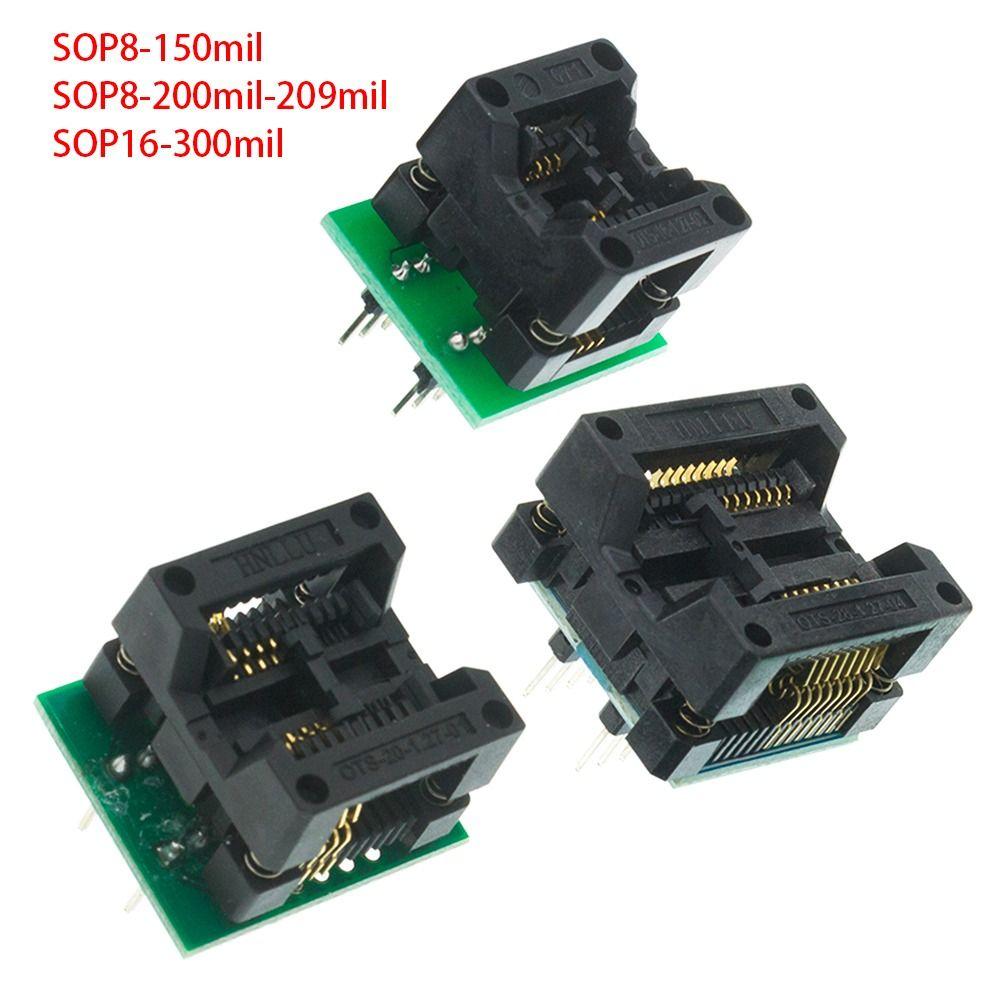 Cheap for EZP2010 EZP2013 CH341A SOP8 Adapter Socket SOP16 to DIP8 Converter Wide-body Seat Wide ...