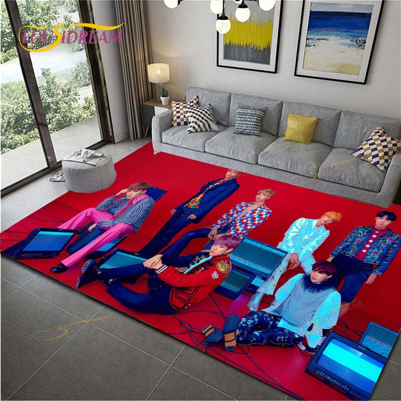 Kpop Bangtan Boys Carpet for Living Room Soft BTS Floor Mat Rugs for ...