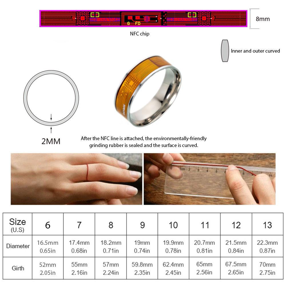 Buy Fashion NFC Waterproof Intelligent Smart Finger Digital Magic Ring ...