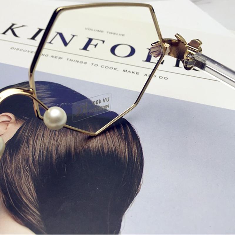 Buy Polygon Eyeglasses Palm Shape Glasses Vintage Hexagon Metal Frame ...