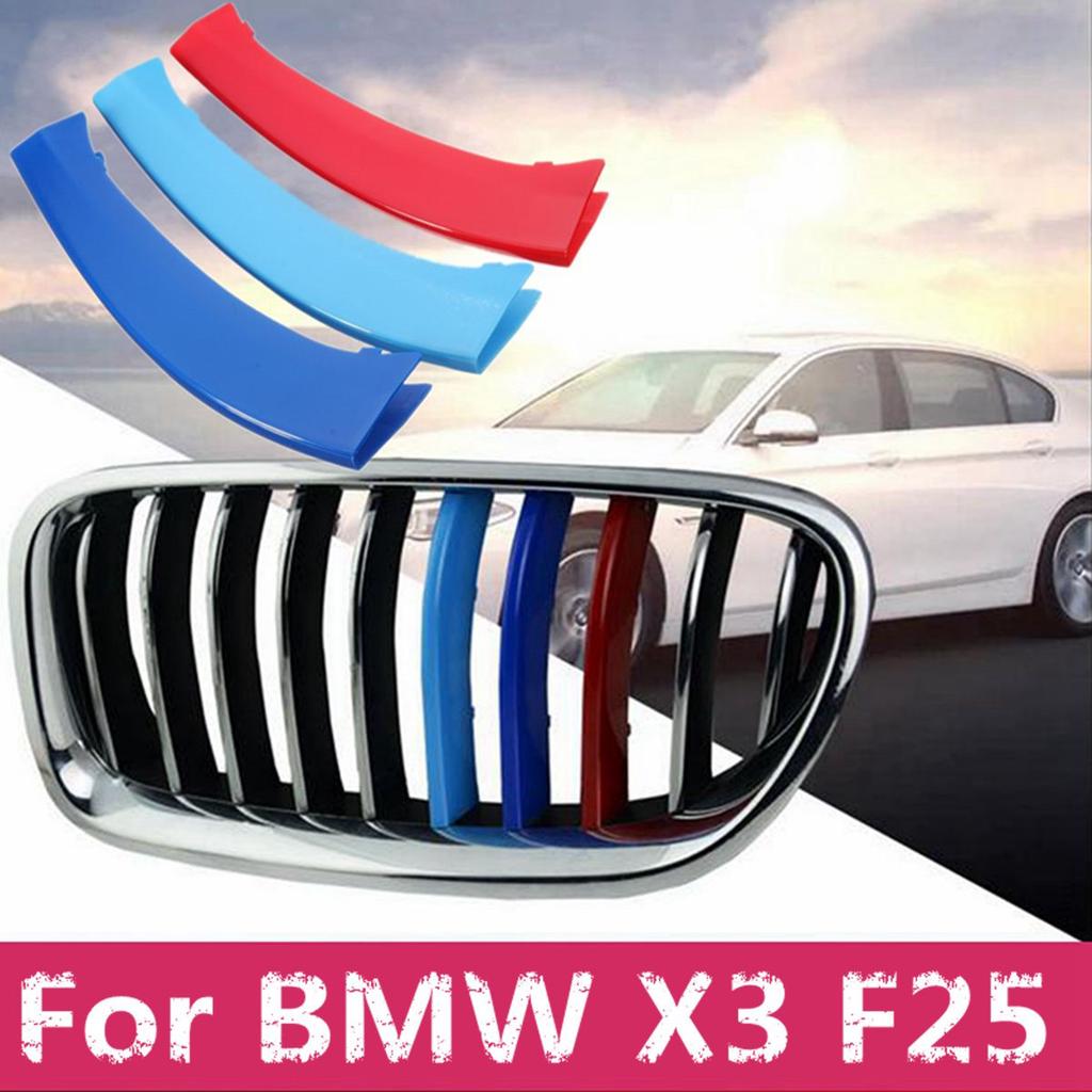 Buy 3pcs 3D Car Front Grill Trim Strip Cover Sticker Buckle Decoration ...