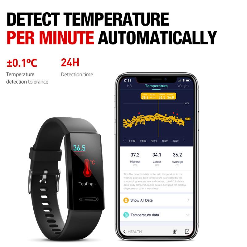 Buy Smart Watch Heart Rate Body Temperature Monitor IP68 Multi Sports ...