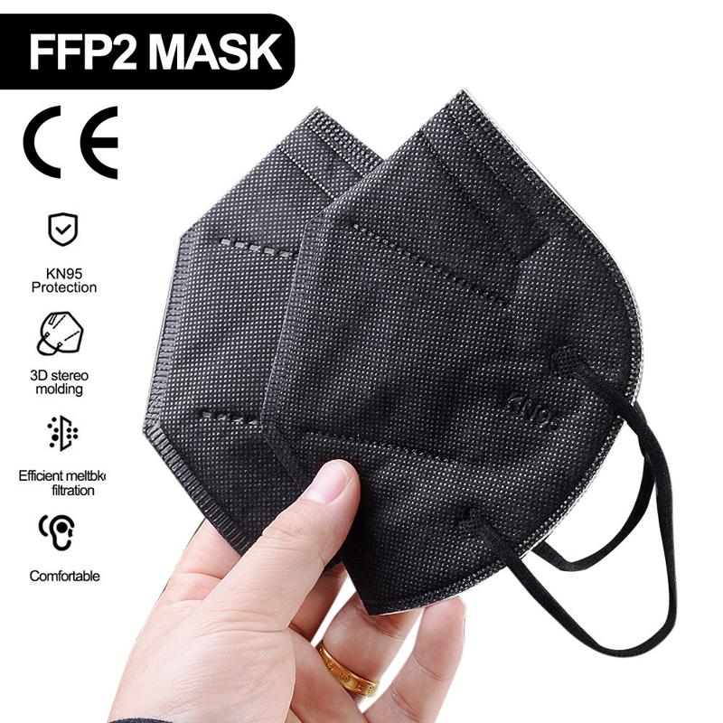 Buy 10/30/50/100/200PCS FFP2 KN95 Face Mask Disposable 5 Ply ...