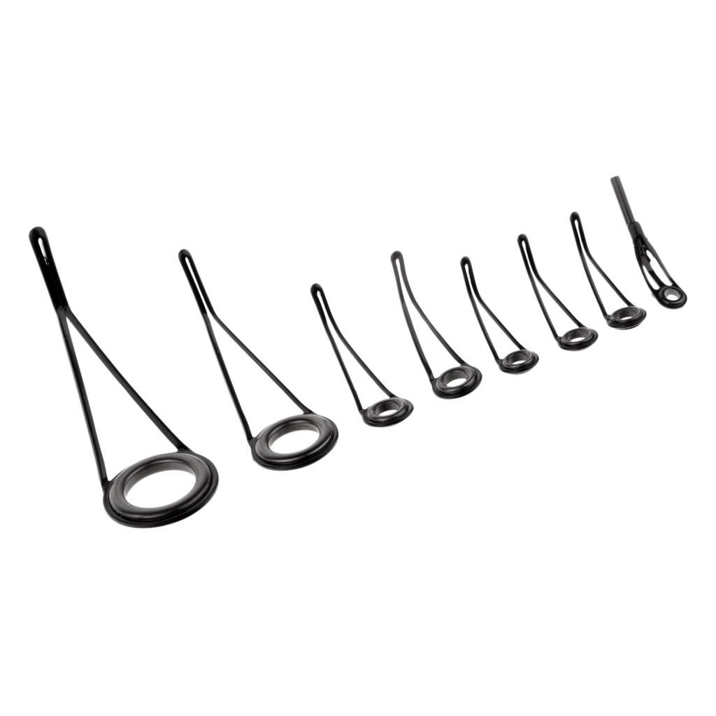 8pcs Fishing Rod Eyes Ceramic Guides Line Repair Tip Tops Rings uygun ...