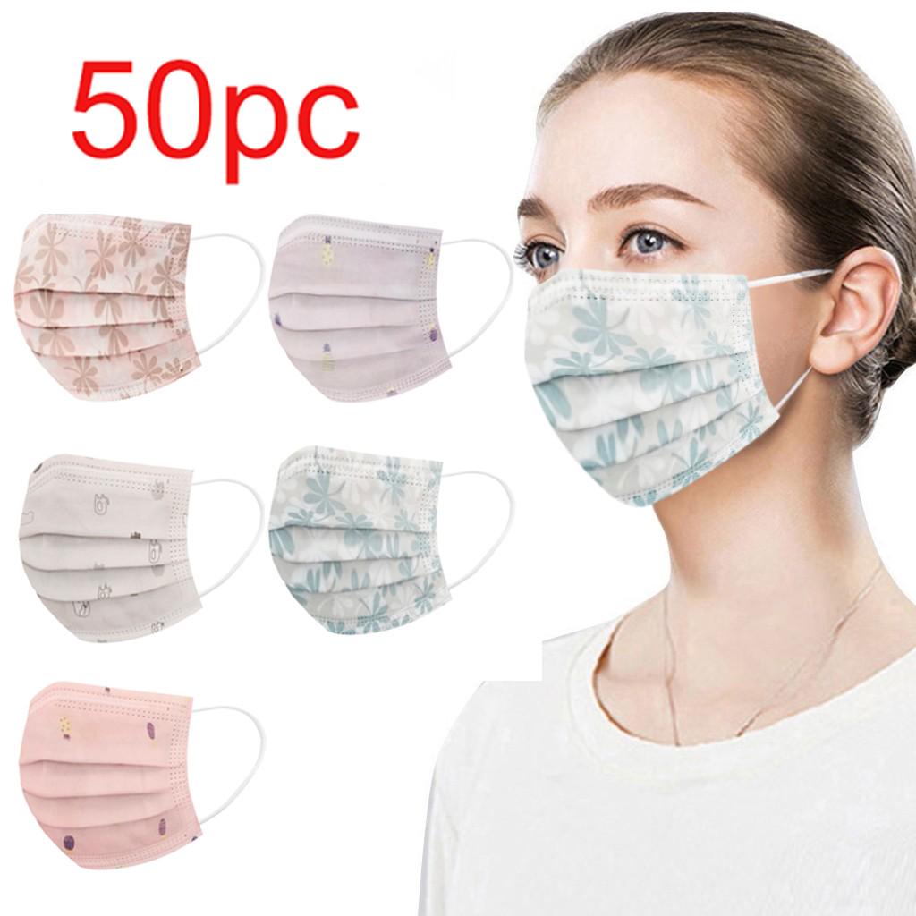 Buy Joliann 50PC Women Man Mask Disposable Face Mask Industrial 3Ply ...