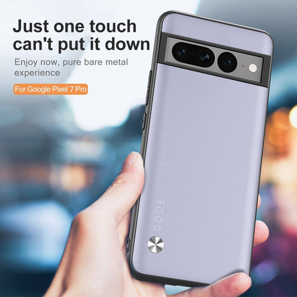 Buy For Google Pixel 7 Pro Case Plain Leather Soft Silicone Frame Back ...