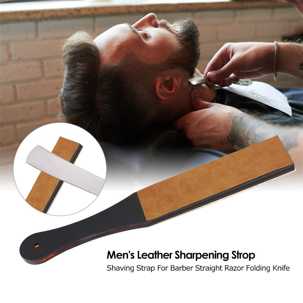 Buy Men"s Leather Sharpening Strop Shaving Strap For Barber Straight ...