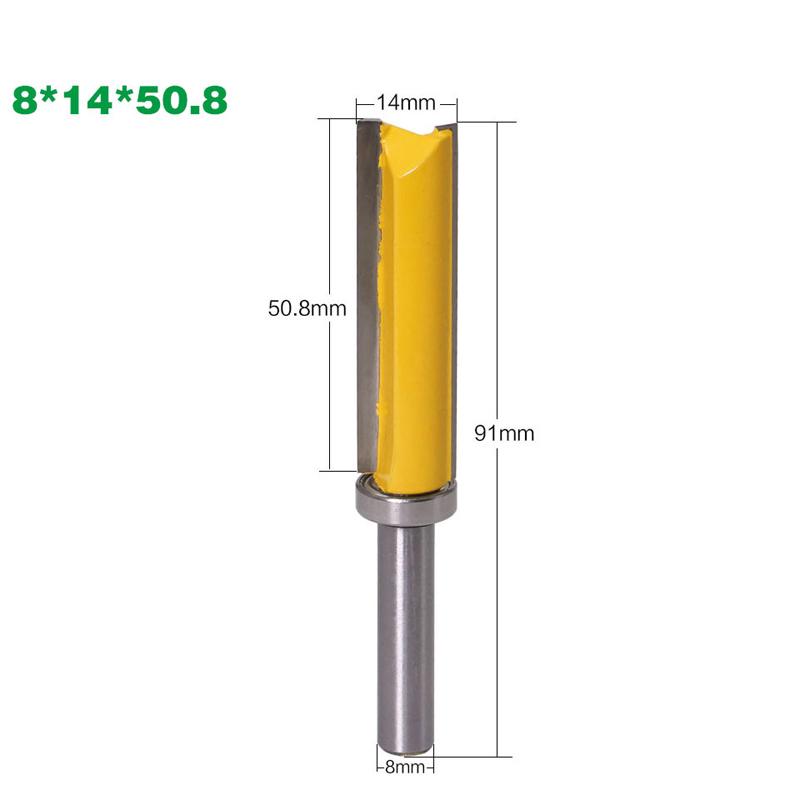 Buy 1pc Yellow Shank Extra Long Straight Router Bit Woodworking Cutters ...