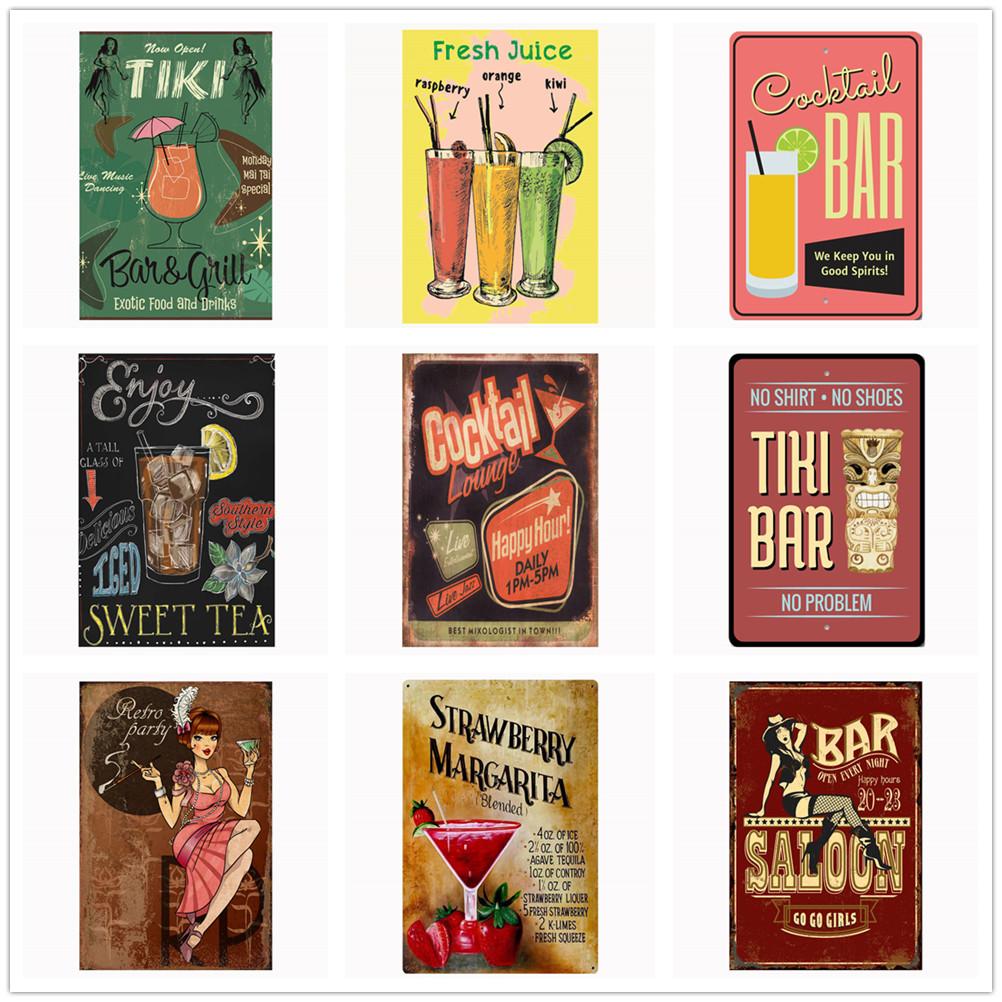 Bar Beer Whisky Vintage Metal Tin Signs 11.8 * 7.8 inches, Bar Cafe ...