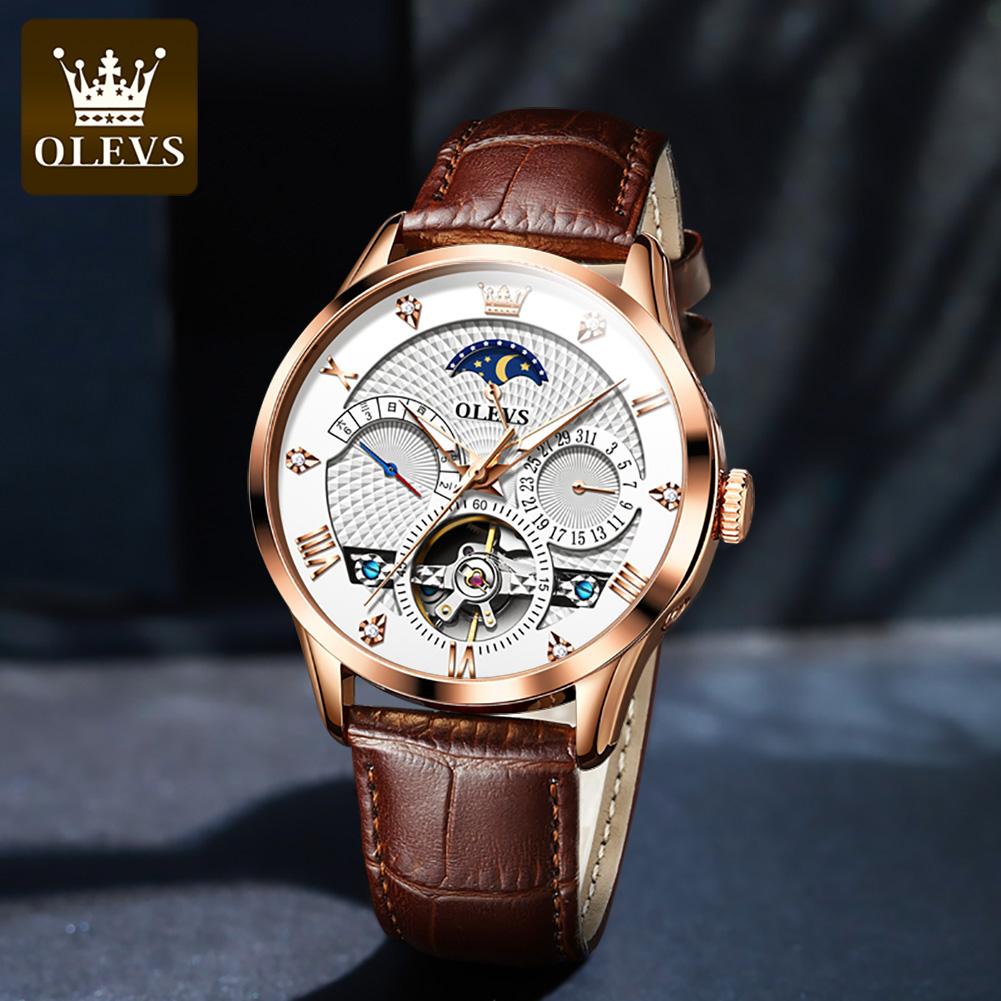 OLEVS Flying Tourbillon Mechanical Skeleton Luxury Watch Movement for ...