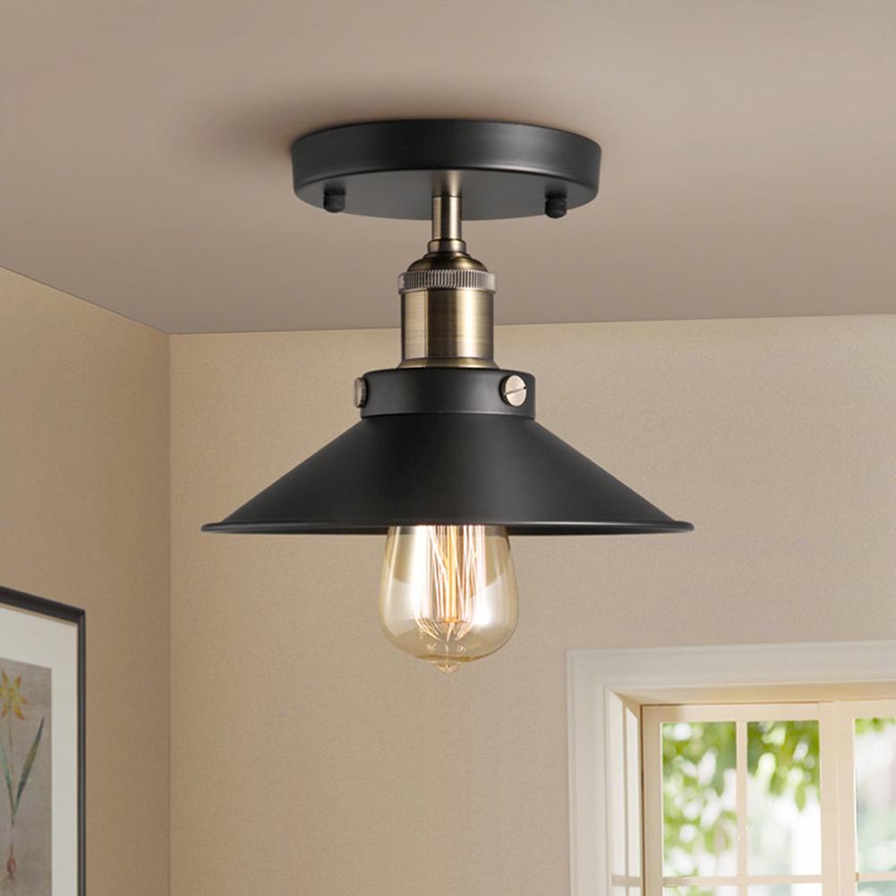 Buy E27 Ceiling Lights Holder Retro Home Lighting Iron Black Ceiling ...