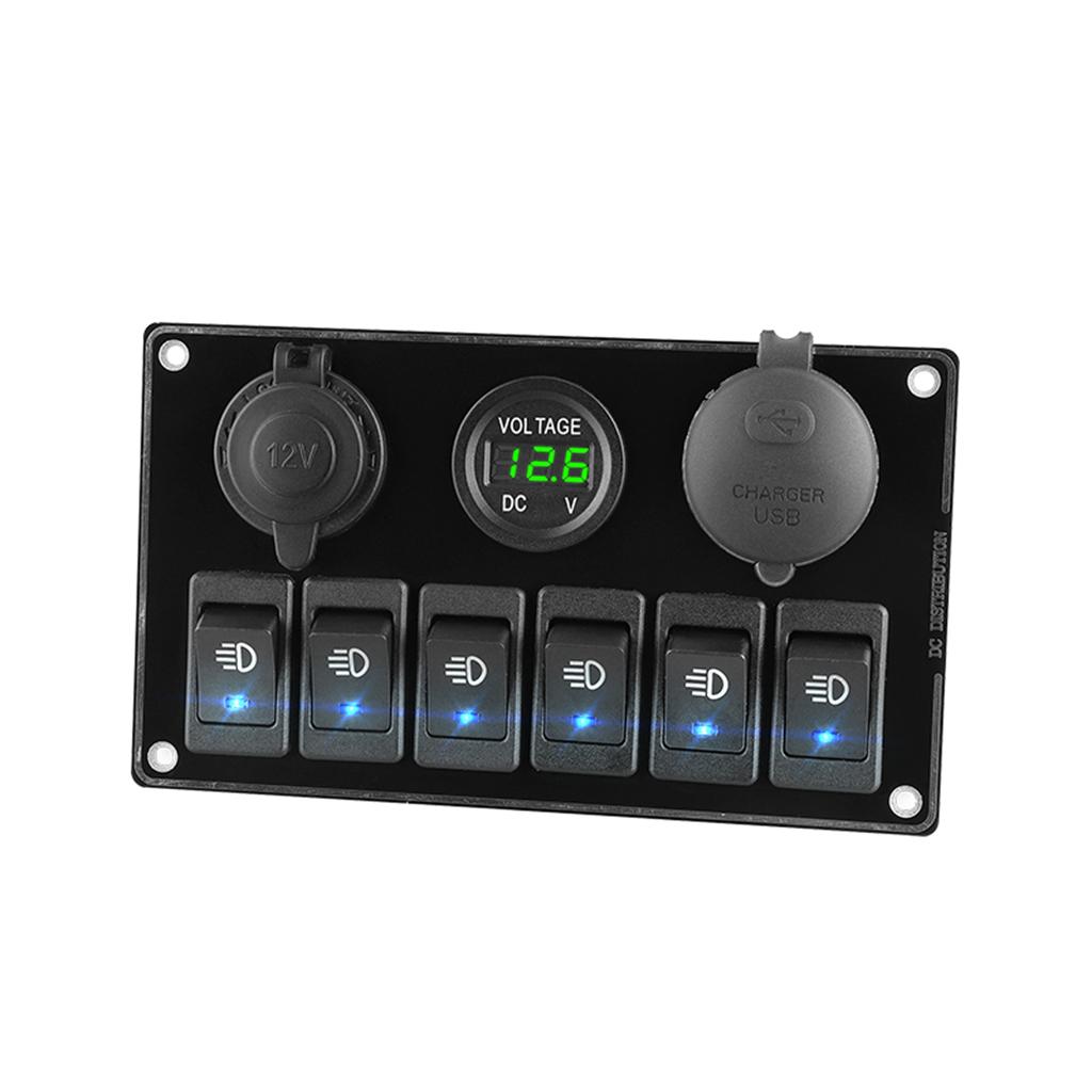 Buy 6 Position Rocker Toggle Switch Panel For Car RV Truck Boat Ship ...
