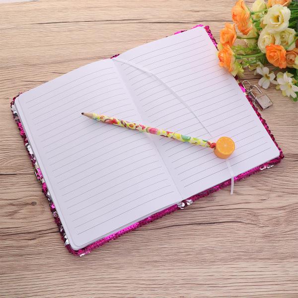 1 Pc Love Heart Notebook Reversible Colorful Sequin Private Journal ...