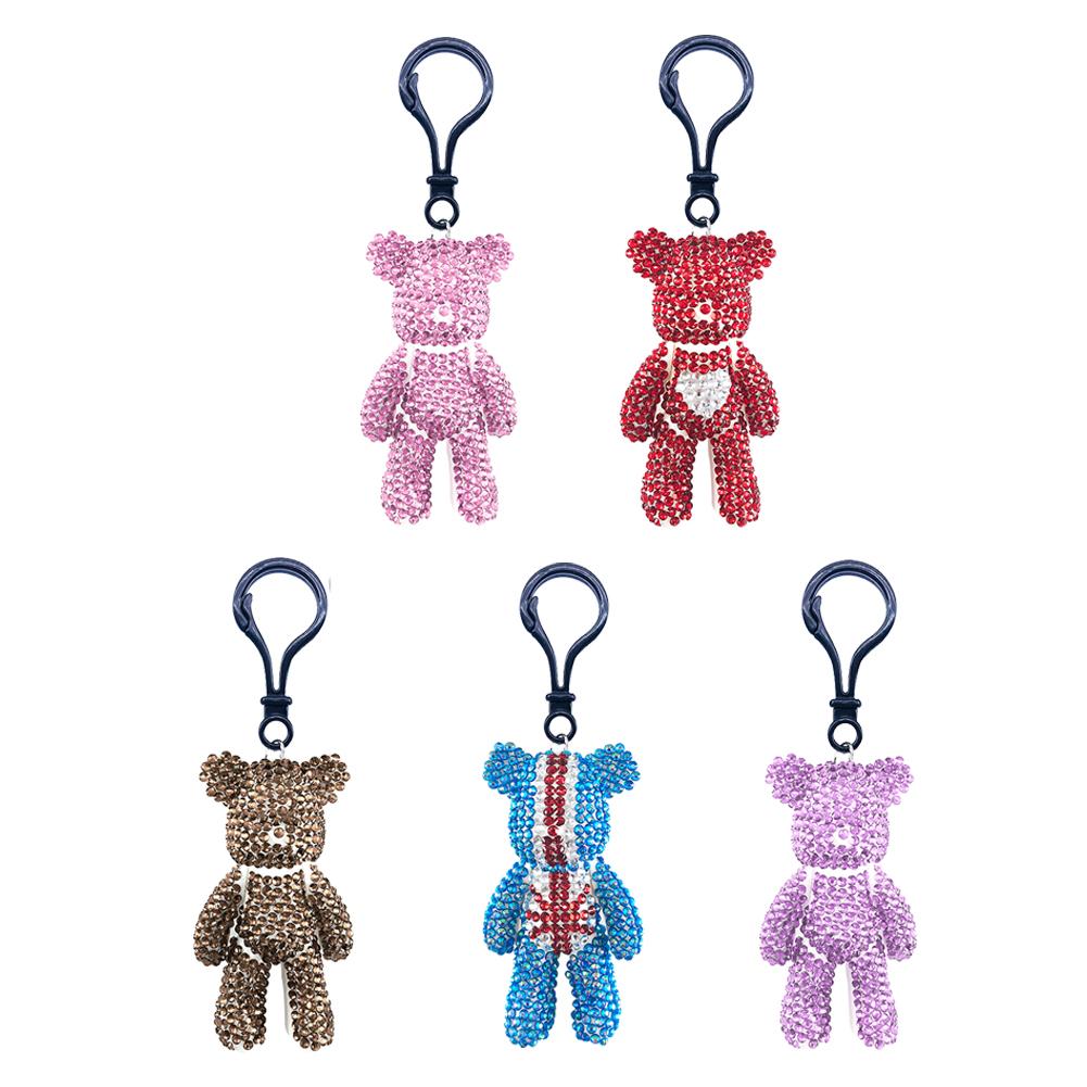 Buy Diamond Mosaic Bear Keychain DIY Rhinestone Drill Painting Kit Key ...