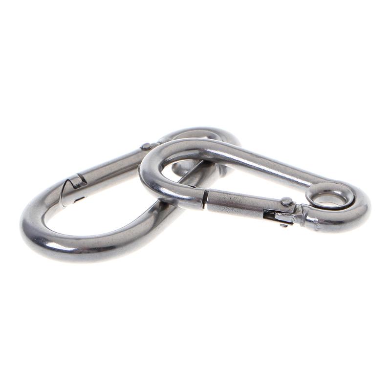 Buy Stainless Steel Carabiner Spring Buckle Snap Chain Link Safety Lock ...