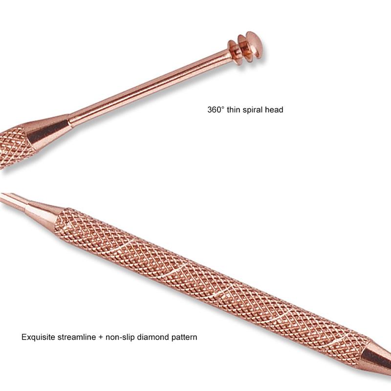 Buy 1PC Rose Gold Double Head Stainless Steel Spiral Ear Spoon Ear ...
