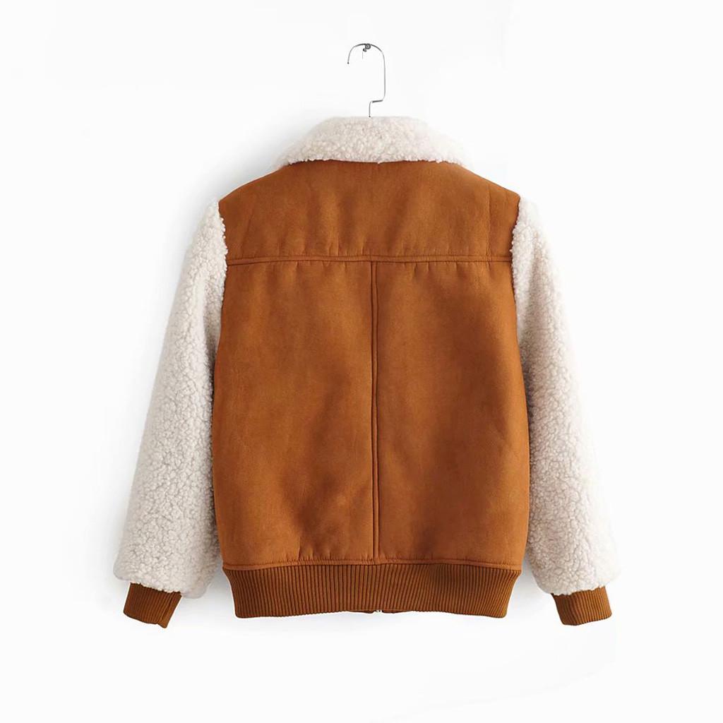 Buy Winter Womens Warm Faux Splice Zipper Projeck Coat Jacket Outerwear ...