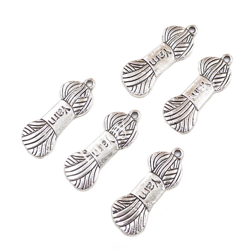 Buy 5 Pcs Wool Yarn Ball Pendant Alloy Bead Charms Jewellery at ...