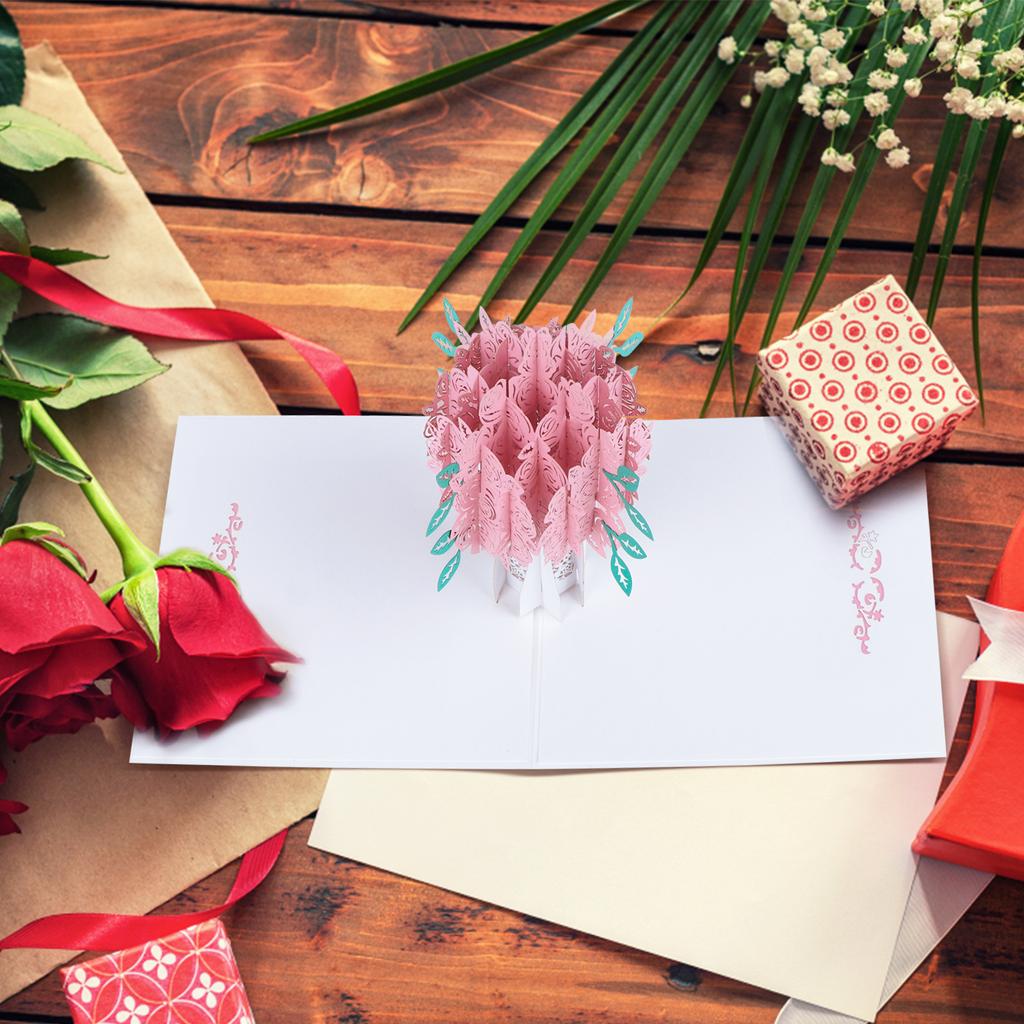 Cheap 3D Three-Dimensional Card Creative Rose Mother'S Day Card | Joom