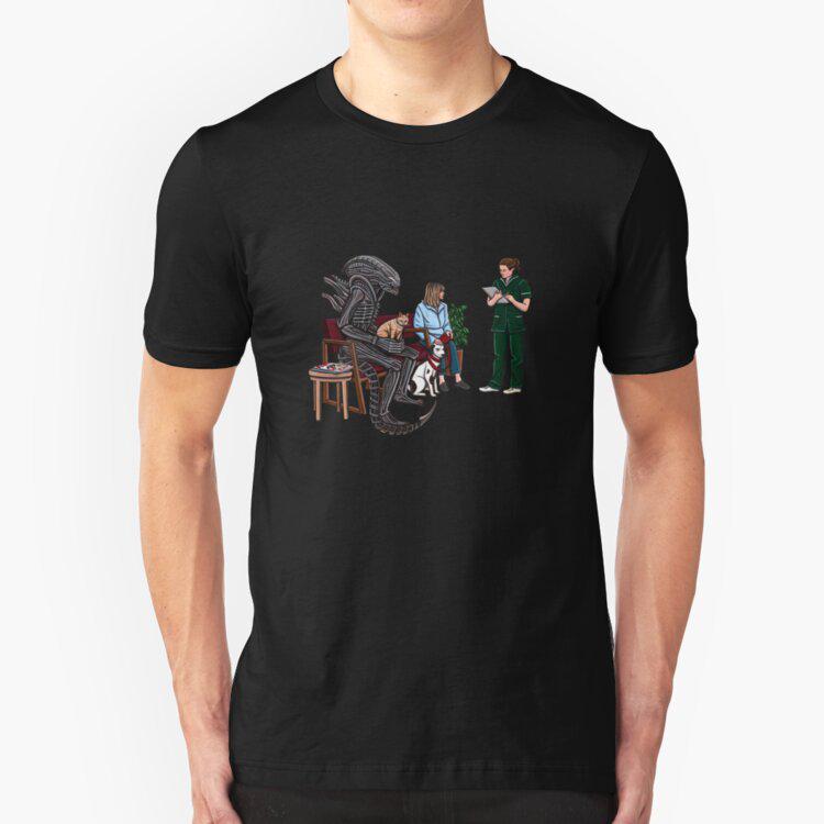 Buy Alien Takes Jonesy To the Vet Cotton Black Tees Summer Men T Shirts ...