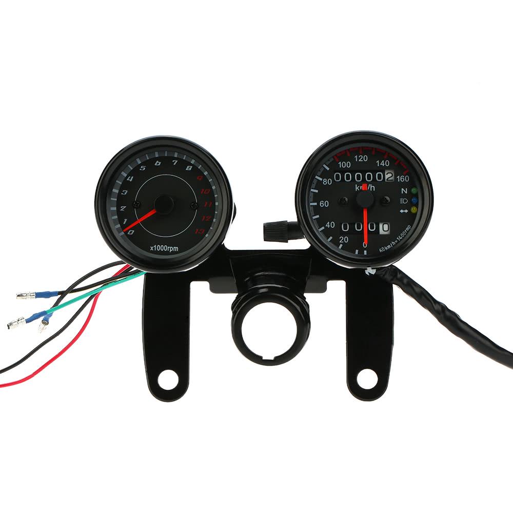 Cheap 12V Motorcycle 13000 RPM Tachometer Kmh Speedometer Dual Odometer ...