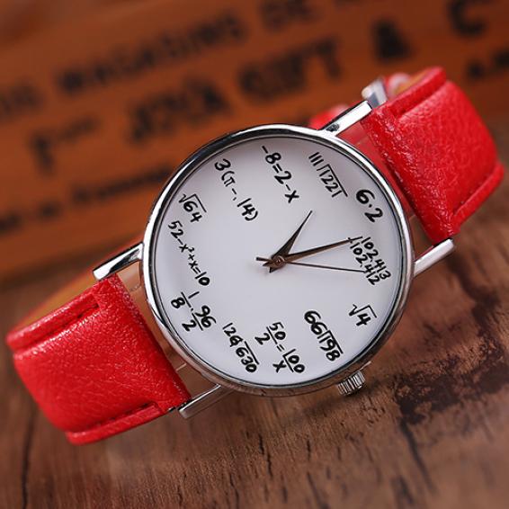Buy Women's Men's Fashion Math Formula Equation Dial Faux Leather ...