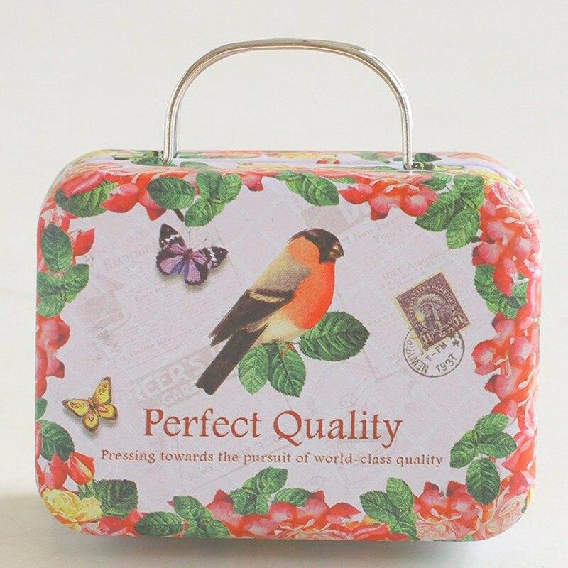Buy Mini Storage Tin Box Retro Suitcase Handbag Small Rectangular Candy ...