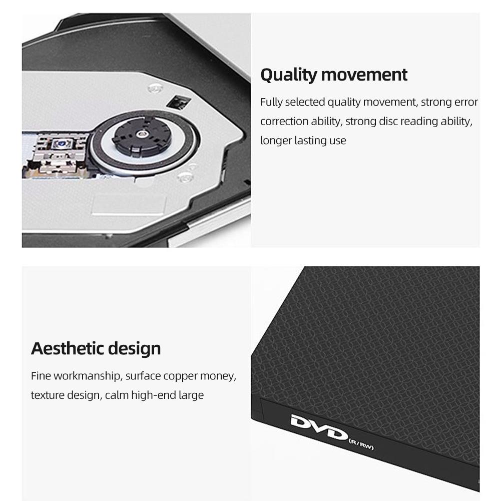 Optical Disk Drive Slim DVD Reader CD Writer USB 3.0 Type-C High Speed ...