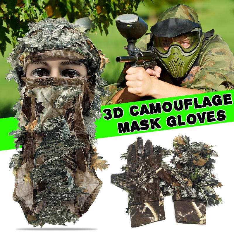 3D Mask Outdoor Camouflage Full Face Mask Hood Headgear Caps Camouflage ...