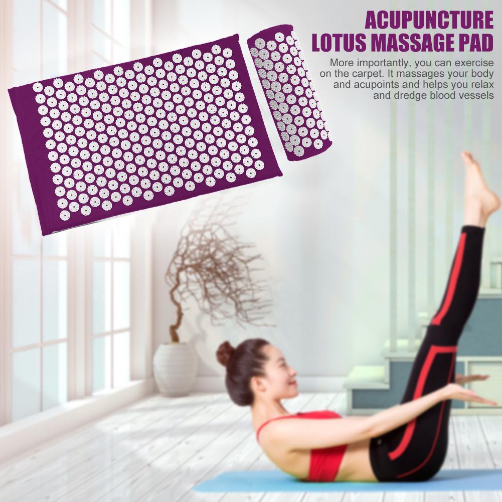 Buy Acupuncture Yoga Relieve Pain Stress Massage Spike Mat+Pillow with ...