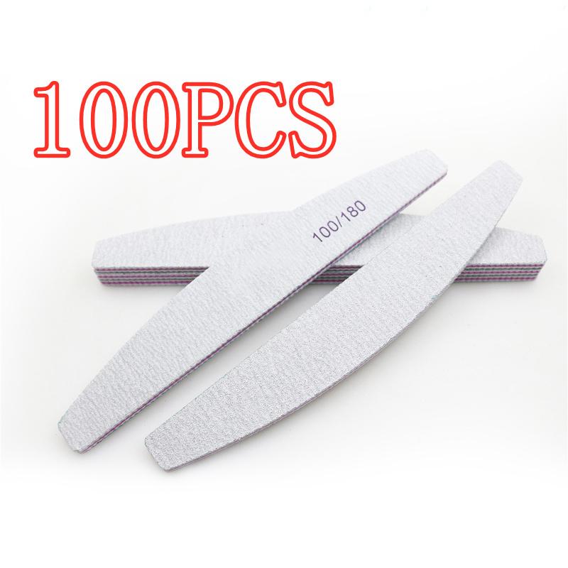 Buy 100PCS Half-Moon-Shaped Sharping Nails Professional Manicure Block ...