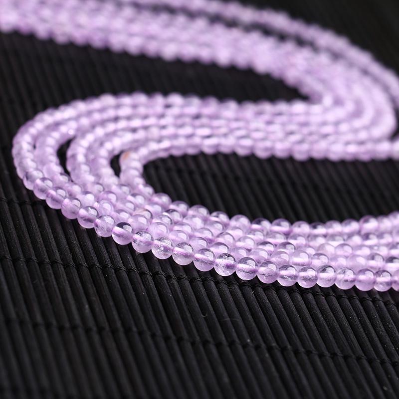 Buy 4A Natural Lavender Crystal Amethyst Loose Bead Handmade Stone ...
